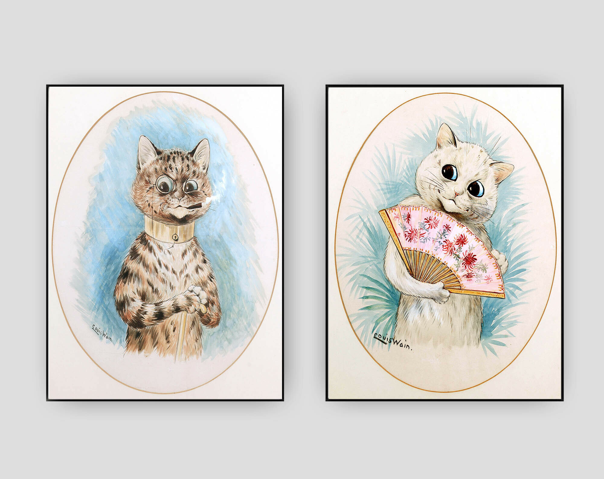 2 постера Луис Уэйн Кот и Кошка/ 2 Плаката Котики Louis Wain размер A3