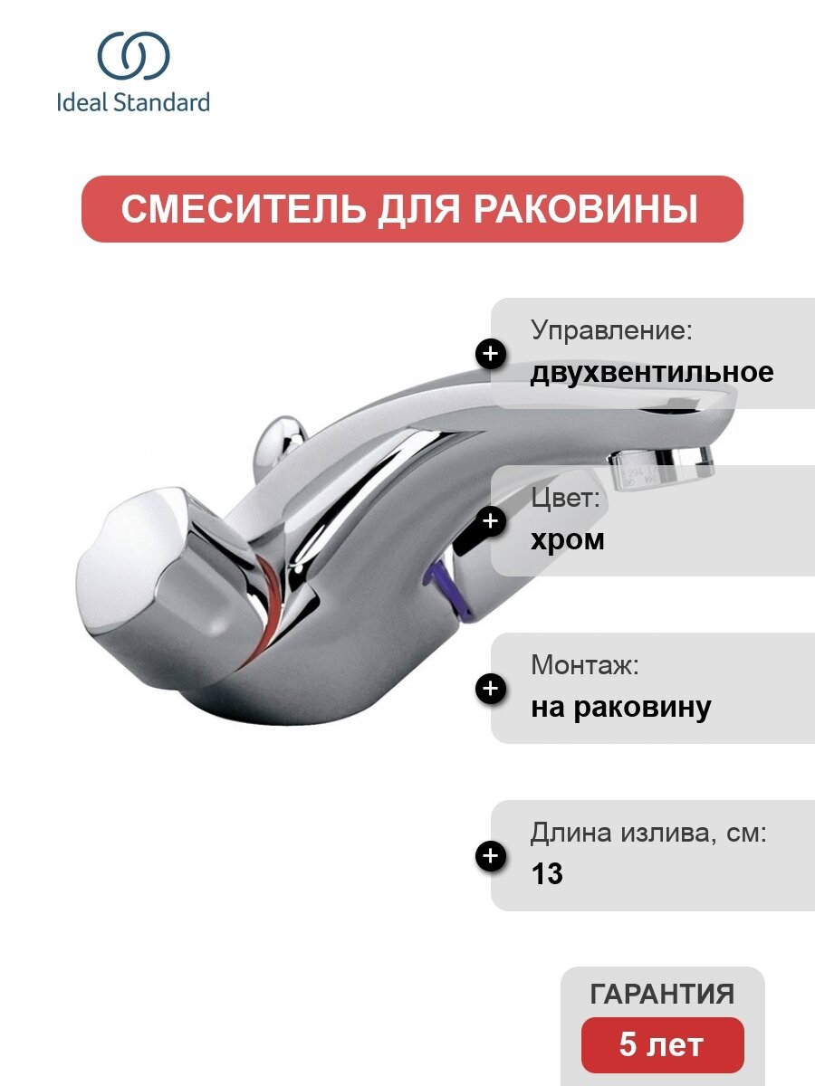Смеситель Ideal Standard Euroflow New для раковины B1890AA