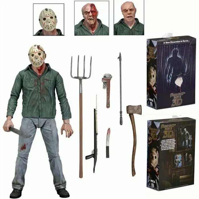 Фигурка Пятница 13-е/Friday the 13th, Джейсон Вурхиз/Jason Voorhees (оружие, маски, 18см)