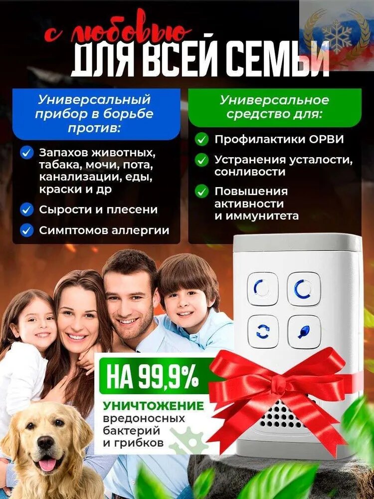 Озонатор B4MIgP Белый, для помещений до 30 кв. м, с функцией ионизации, электростатический фильтр, мощность 3 Вт
