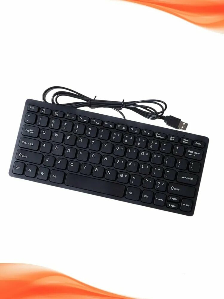 Компактная USB-клавиатура с 78 клавишами для дома и офиса, Черный