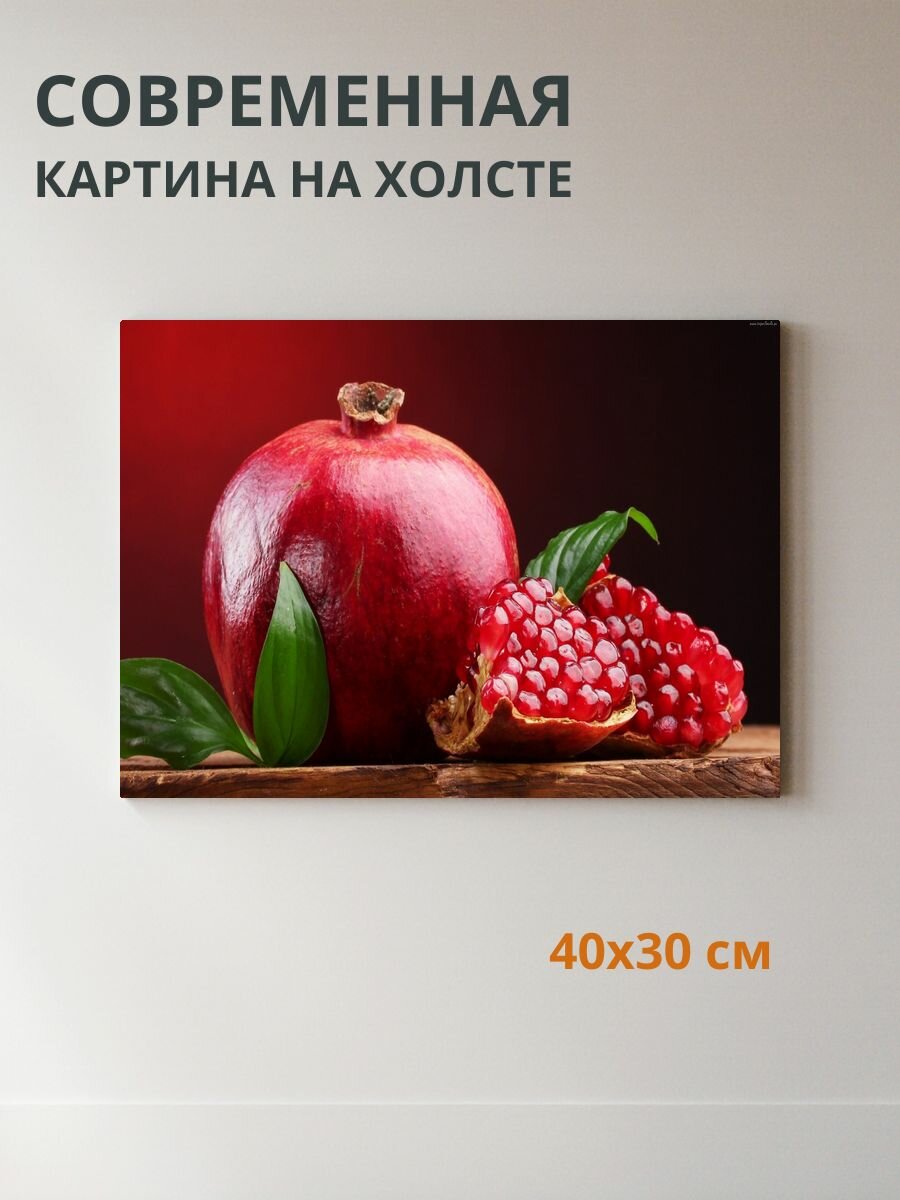 Картина на холсте Гранатовый натюрморт 40x30 см