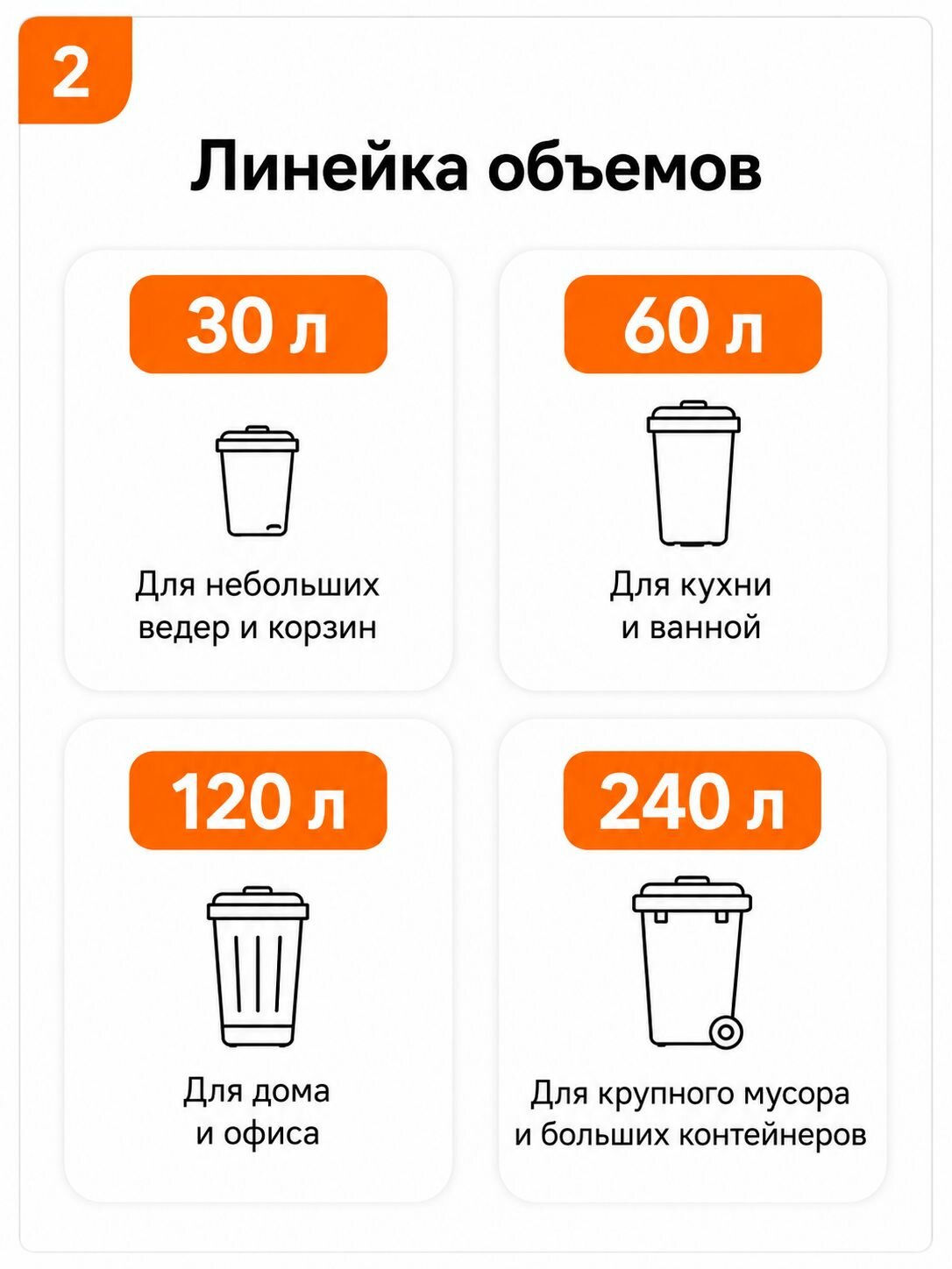 Мешки для мусора 240 л, 1 рулон 10 шт , черные пакеты для мусора