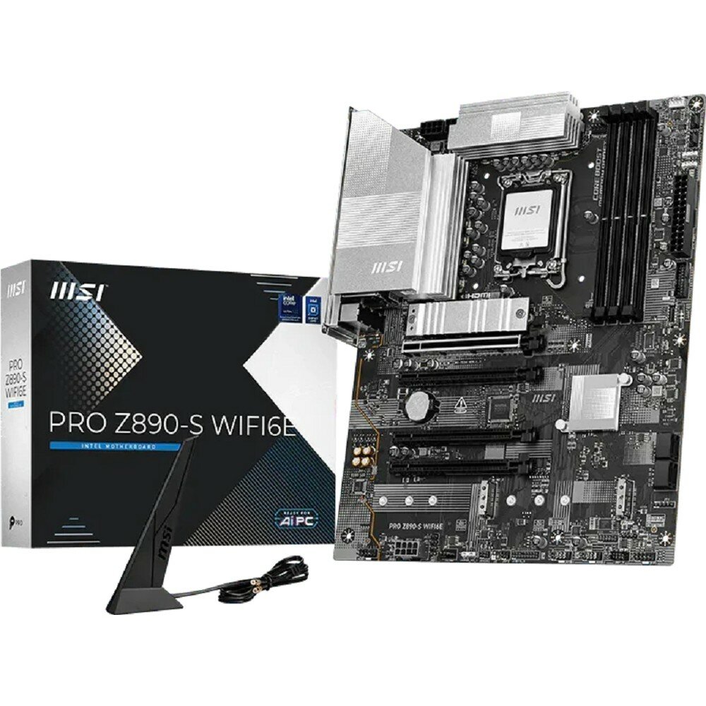 MSI Материнская плата PRO Z890-S WIFI6E LGA 1851 4хDDR V 3хM.2
