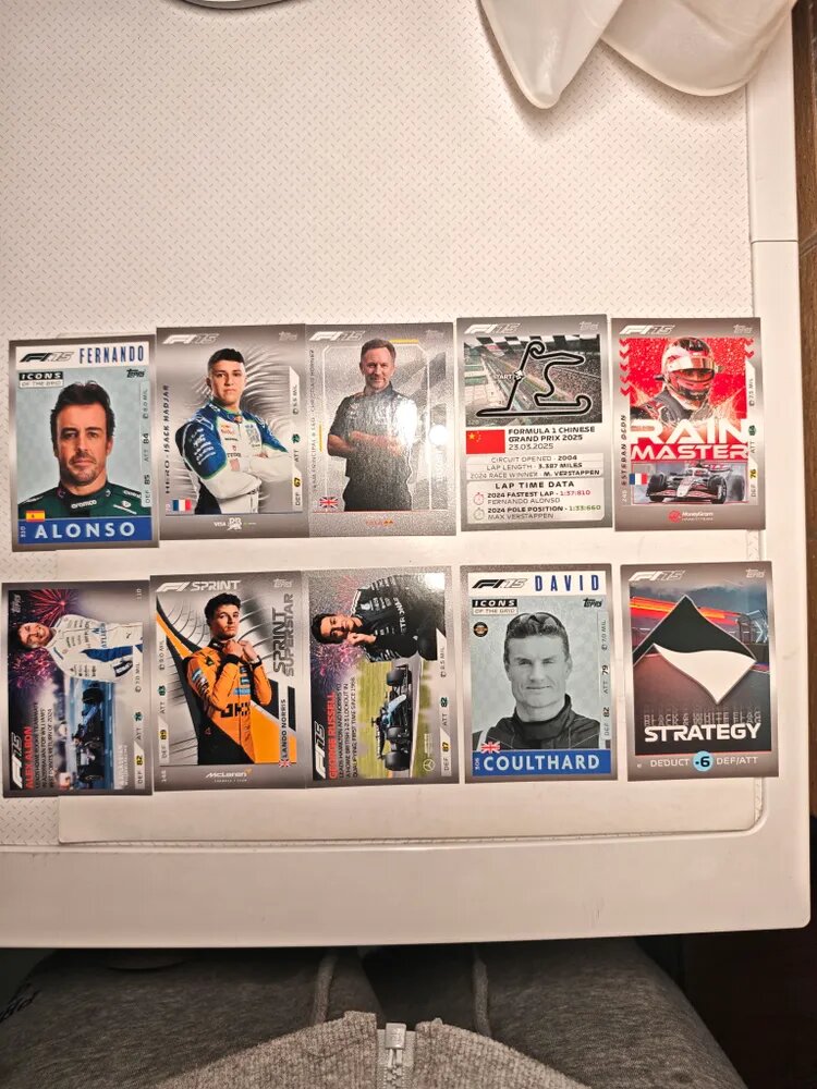 Набор стандартных коллекционных карточек Topps 2025 Tubro Attax F1