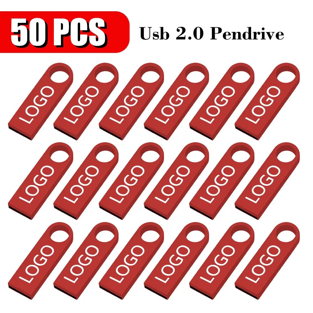 Металлические USB-накопители Oeny 64/32/8/4 ГБ 128 млн, red 50pcs