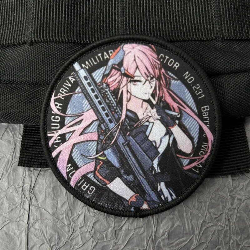 Аниме нашивка с принтом нарукавная повязка на руку, значок морали, крючок и петля, тактические военные нашивки, наклейка на рюкзак, аппликации для одежды