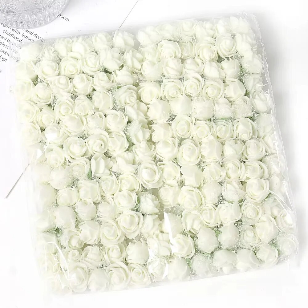Искусственные розы из пенопласта для декора DUTRIEUX Белый, 2 PACK, Milk white