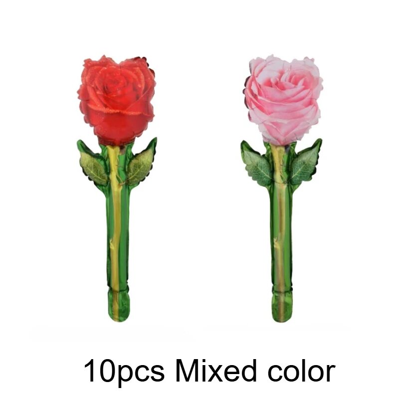 Набор из 10 фольгированных шаров в форме розы Mixed color 10pcs