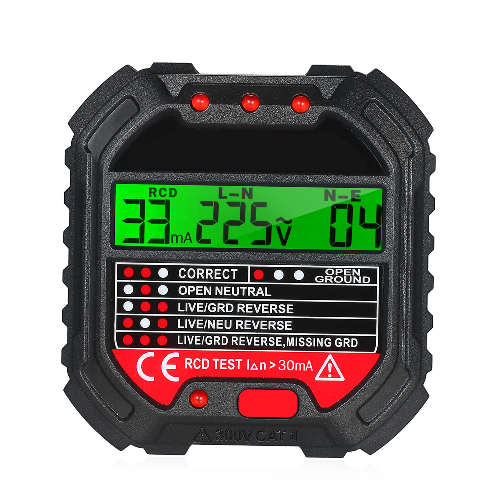 HABOTEST GFCI Outlet Tester с напряжением дисплея 90-250 В Петер-тестер Автоматический электрический полярность полярности выключатель напряжения выключатель HT107E