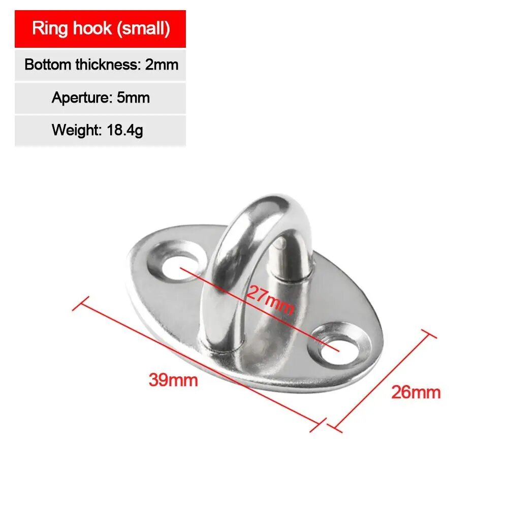 Крюк-пластина из нержавеющей стали U/J-образный черный/серебристый small oval silver