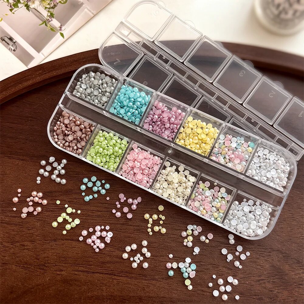 MAFANAILS Полукруглые жемчужины для дизайна ногтей