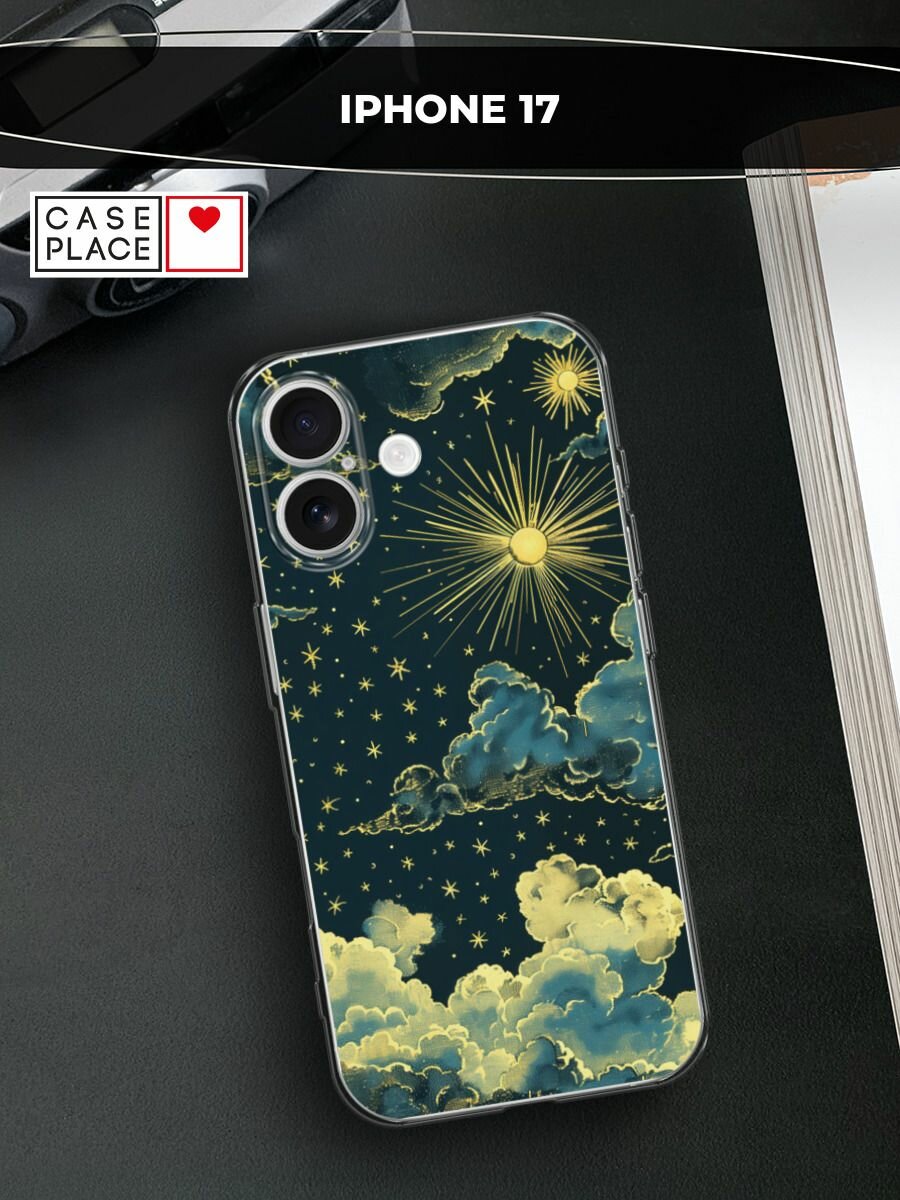 Чехол на Apple iPhone 17 / Айфон 17 с принтом Звездное небо и облака