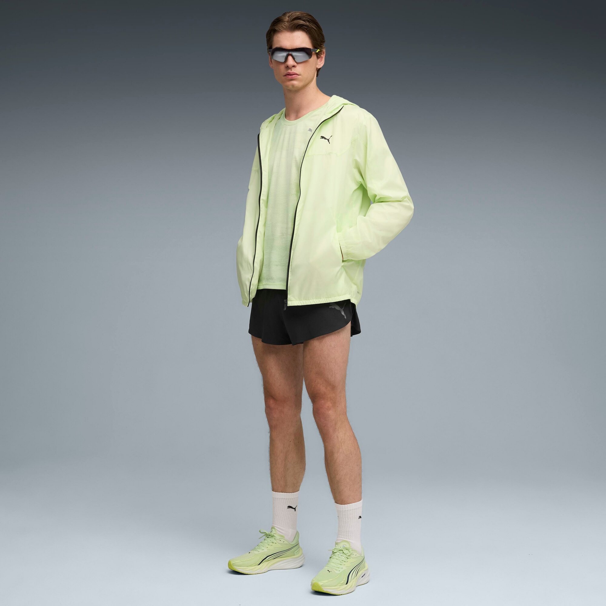 Шорты PUMA LIGHTSPEED UW 2 SPLIT SHRT, размер S, черный — фото 1