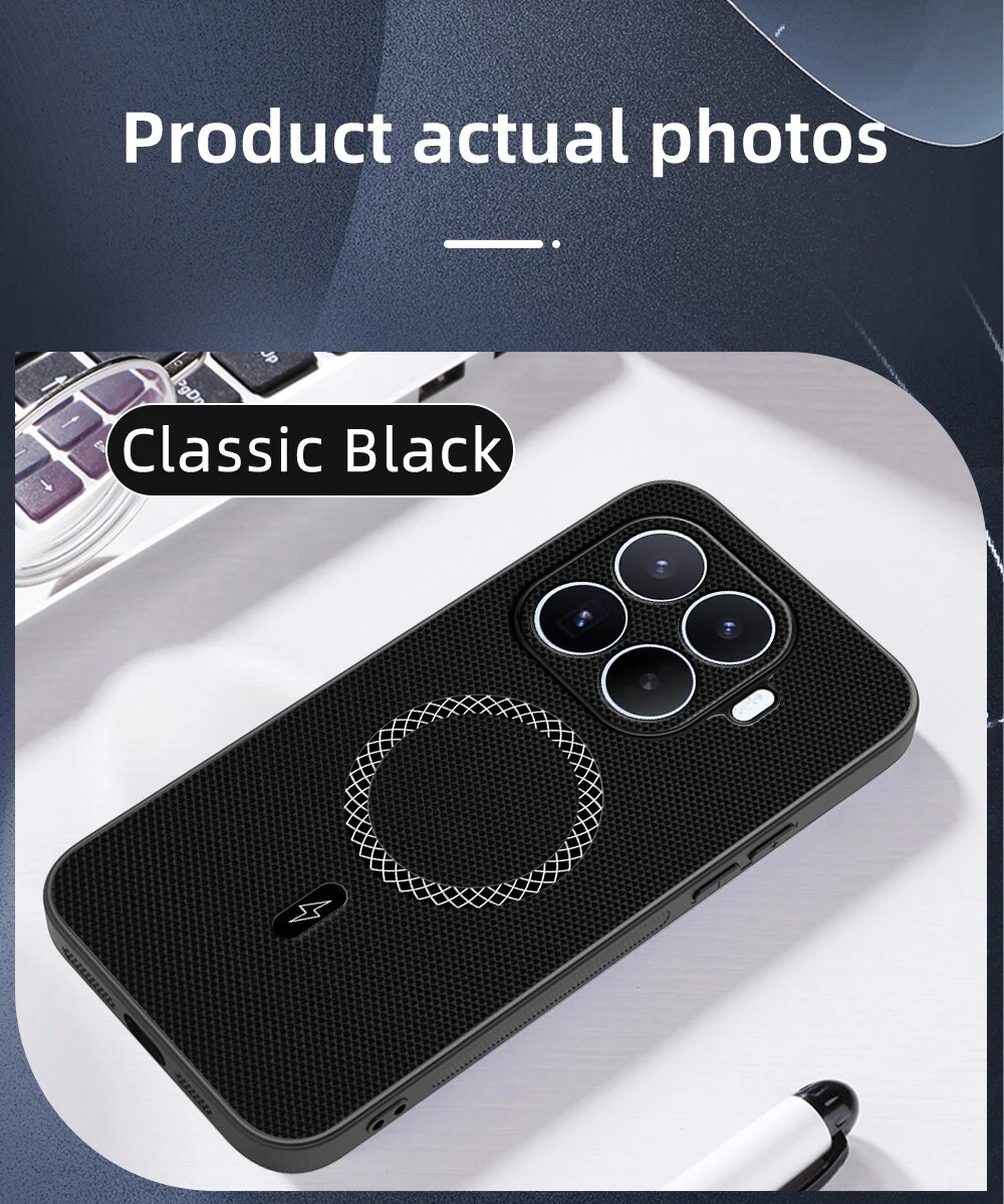 3D Leather Texture Wireless Charging ShockProof Magnetic Case For Xiaomi 17T Pro Xiaomi17TPro 5G Phone Cover