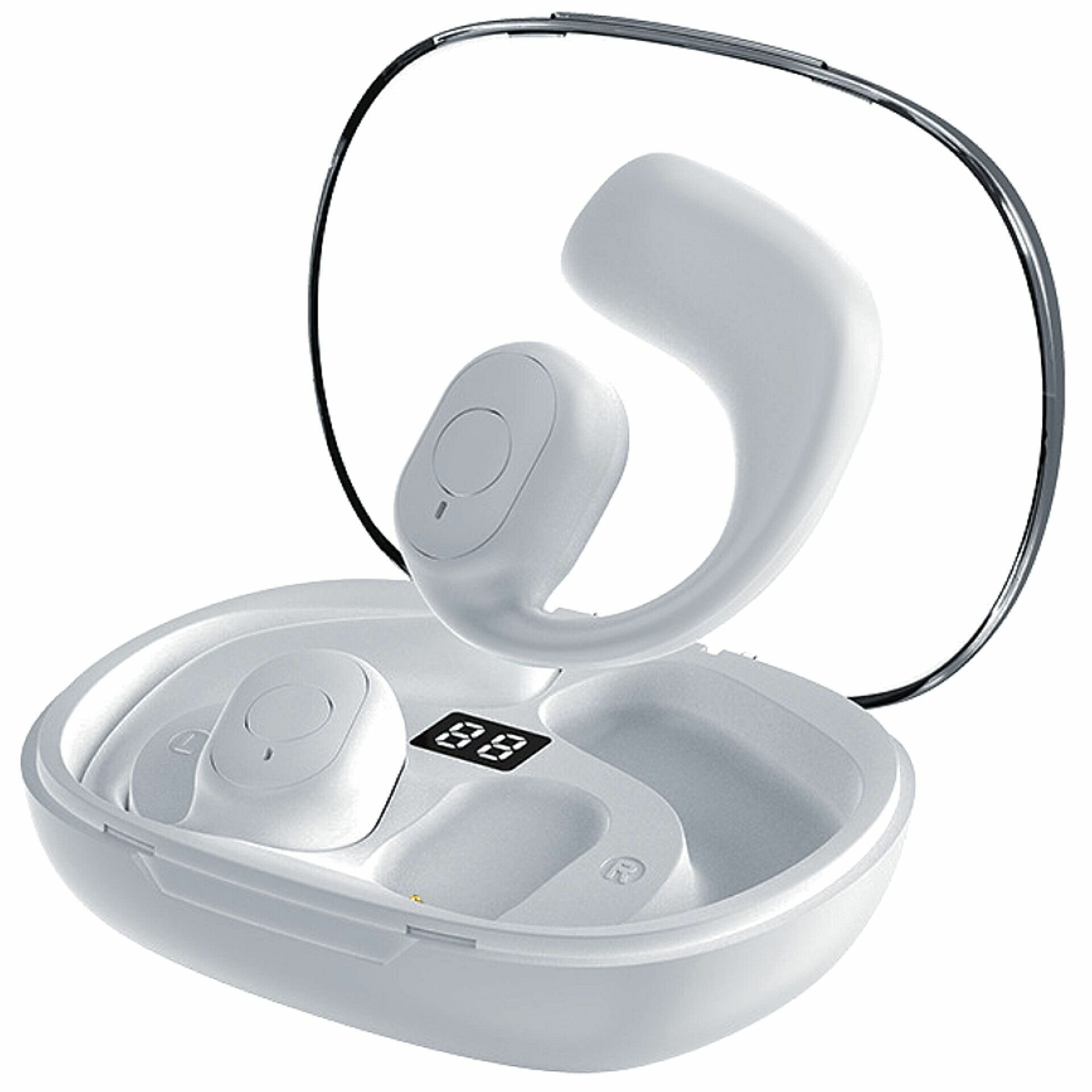 Наушники беспроводные с костной проводимостью, Bluetooth 5.3 white transparent