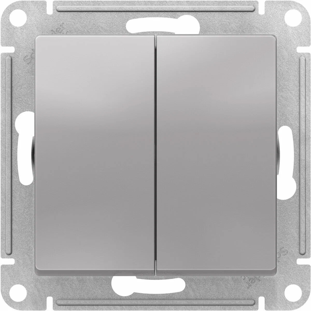 Systeme Electric AtlasDesign Алюминий Переключатель 2-клавишный сх.6, 10АХ, механизм ATN000365 5шт