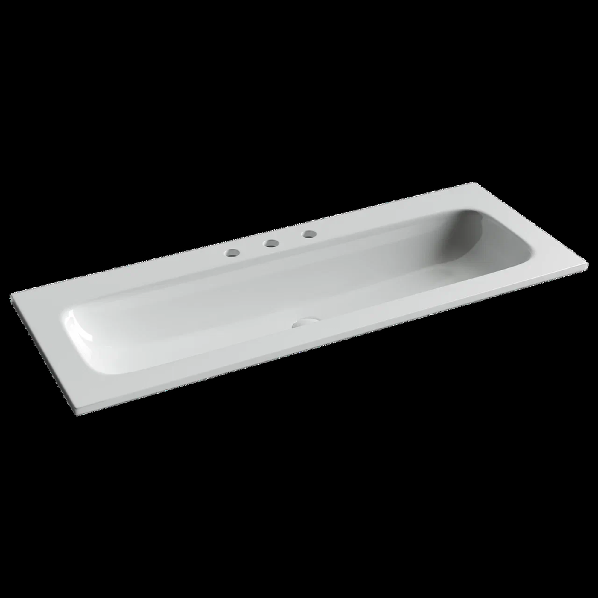Раковина накладная Ceramicanova Grace CN7024, 1210x457x137, с тремя отверстиями под смеситель, цвет белый