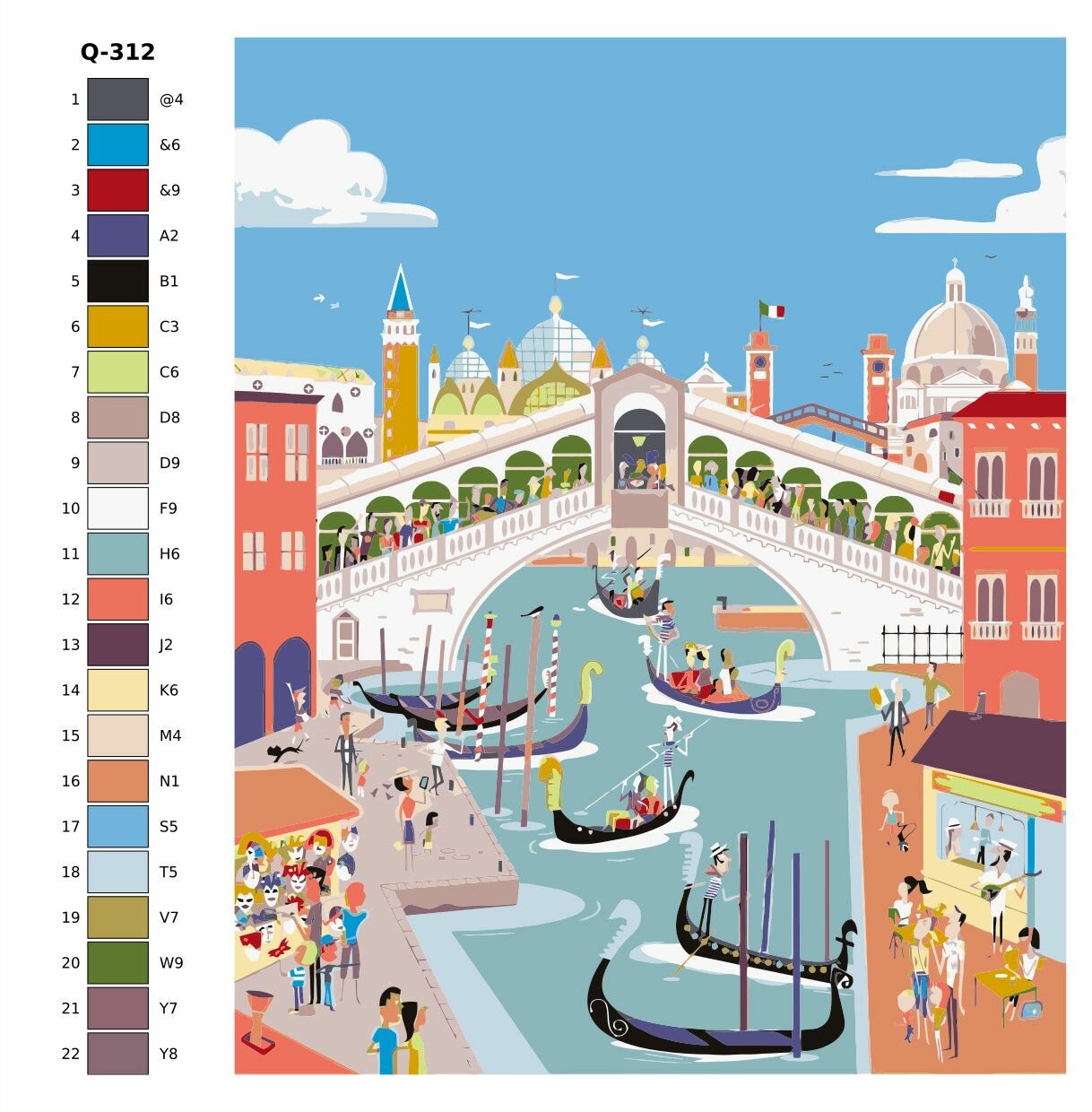 Картина по номерам Q312 "Италия. Венеция" 40x50