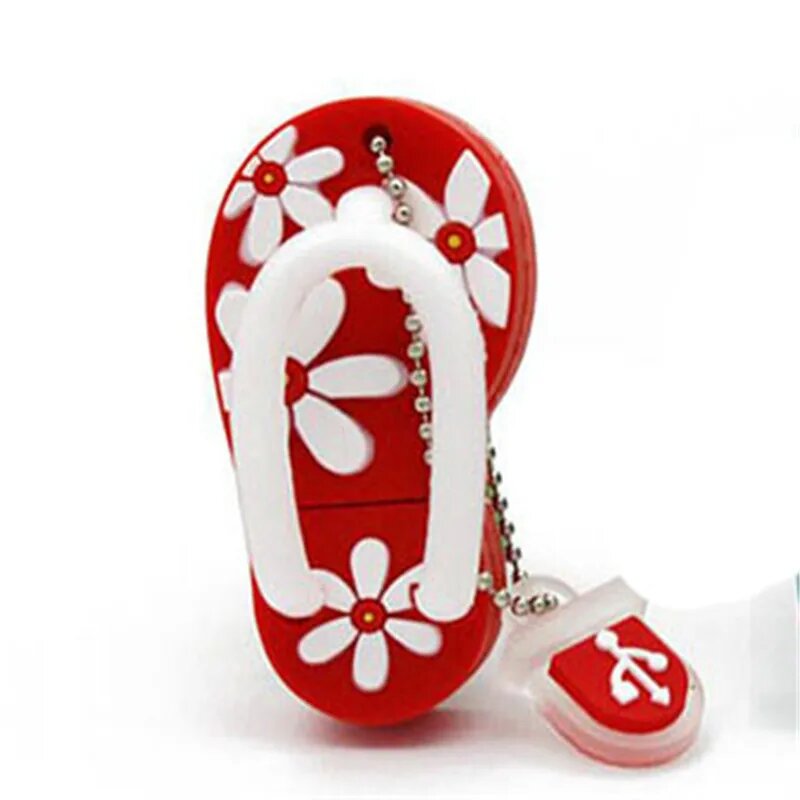 JASTER USB 2.0 флешка 128 ГБ в виде тапочек 4 ГБ, Красный, Red