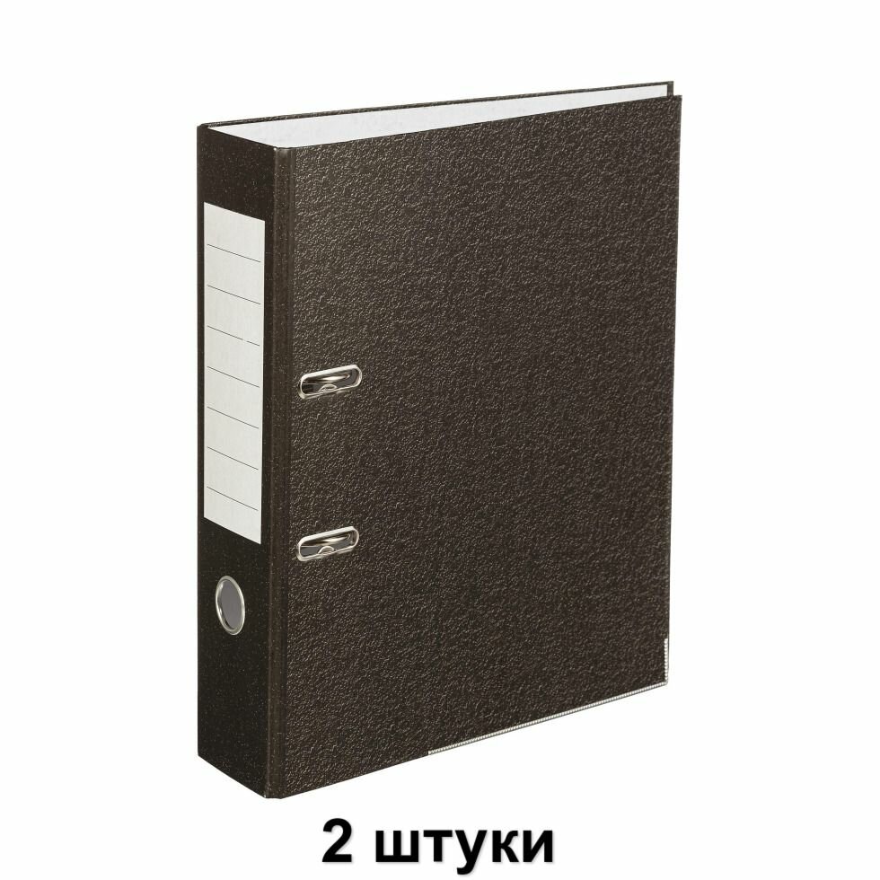 Attache Папка-регистратор Мрамор, черный, 80 мм, 2 шт /