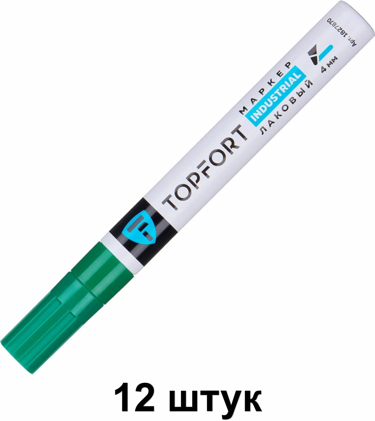 TOPFORT Маркер лаковый Industrial, 4 мм, зеленый, 12 шт