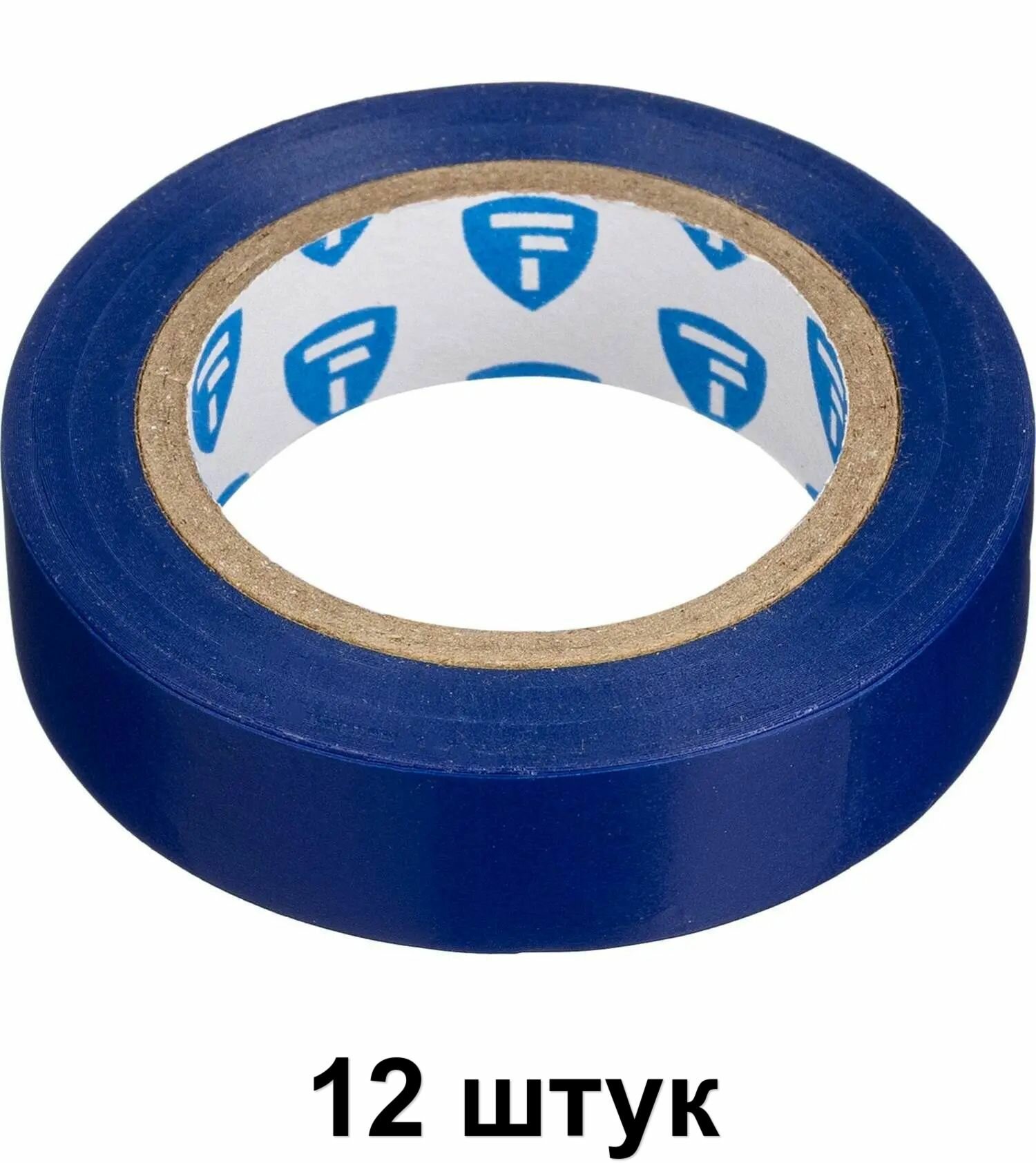 TOPFORT Изолента 15мм х 10м х 0,13мм синий, 12 шт