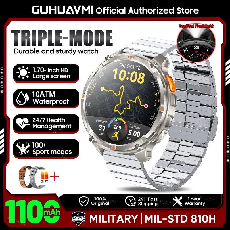 Умные часы GUHUAVMI T-Rex3 Ultra Silver Steel B 2A