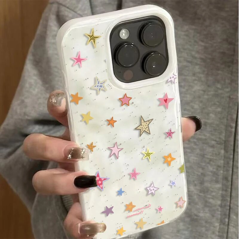 Эстетичный красочный чехол для телефона со звездами для iPhone 17, 16 Айфон 16 Про Макс, Y12-T16416