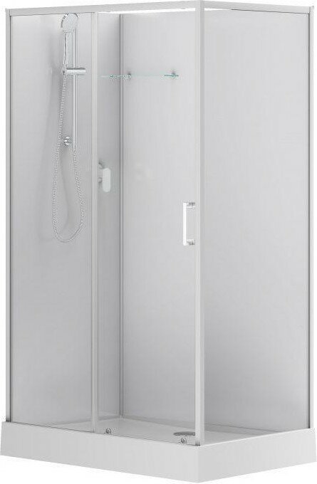 Душевая кабина Aquanet Passion EVO 120x80 L White, поддон низкий, двери раздвижные
