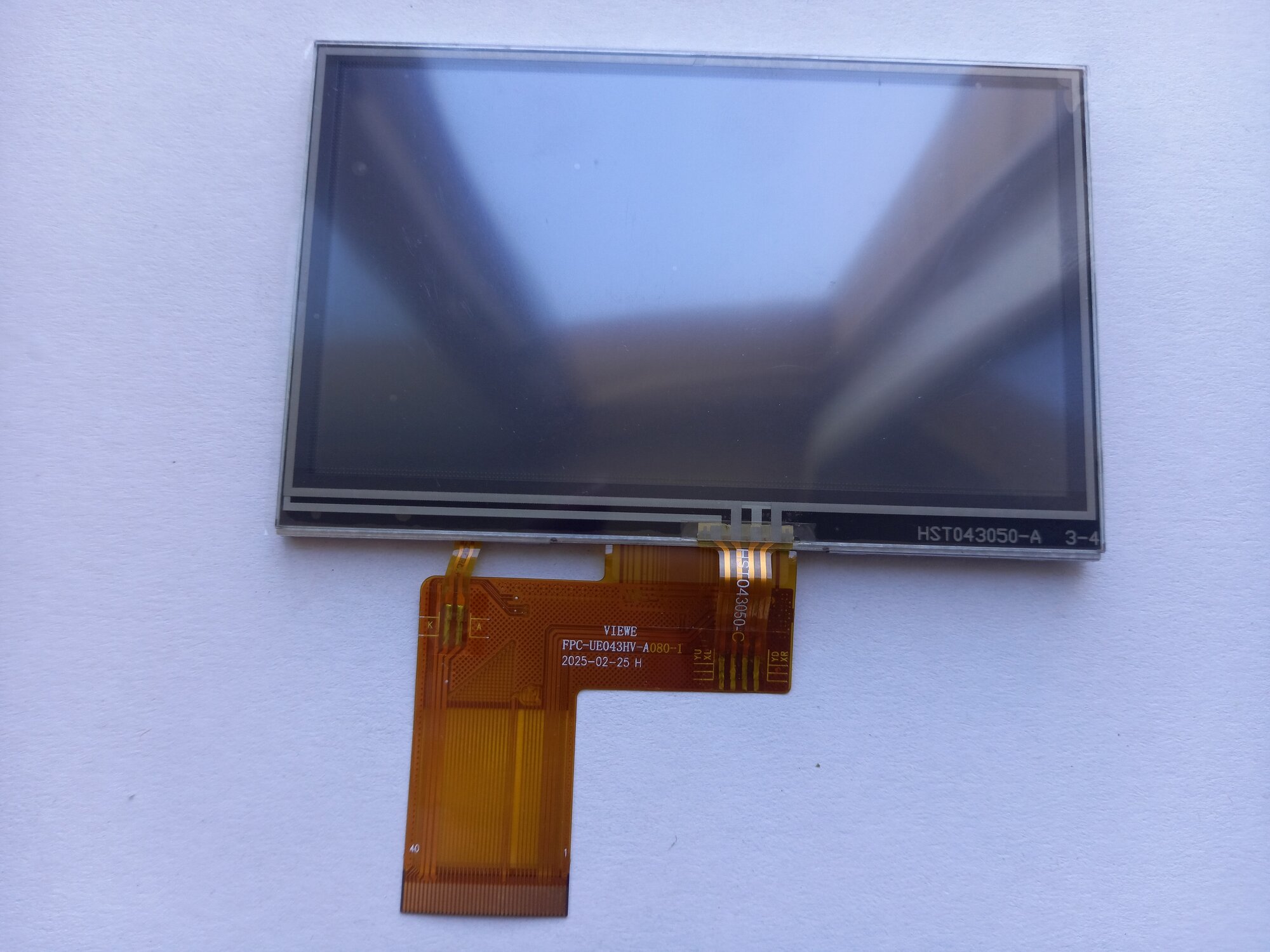 TFT цветной дисплей 4,3' 480x272 с сенсорным экраном. RGB24. BL-043HV-RB40-L051-2
