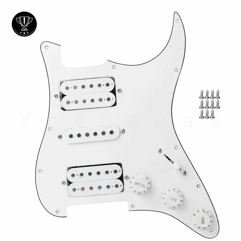 GM Электрогитарные звукосниматели Humbucker HSH Loaded Pickguard с предварительной разводкой и 3-тональным управлением для гитар в стиле Stratocaster
