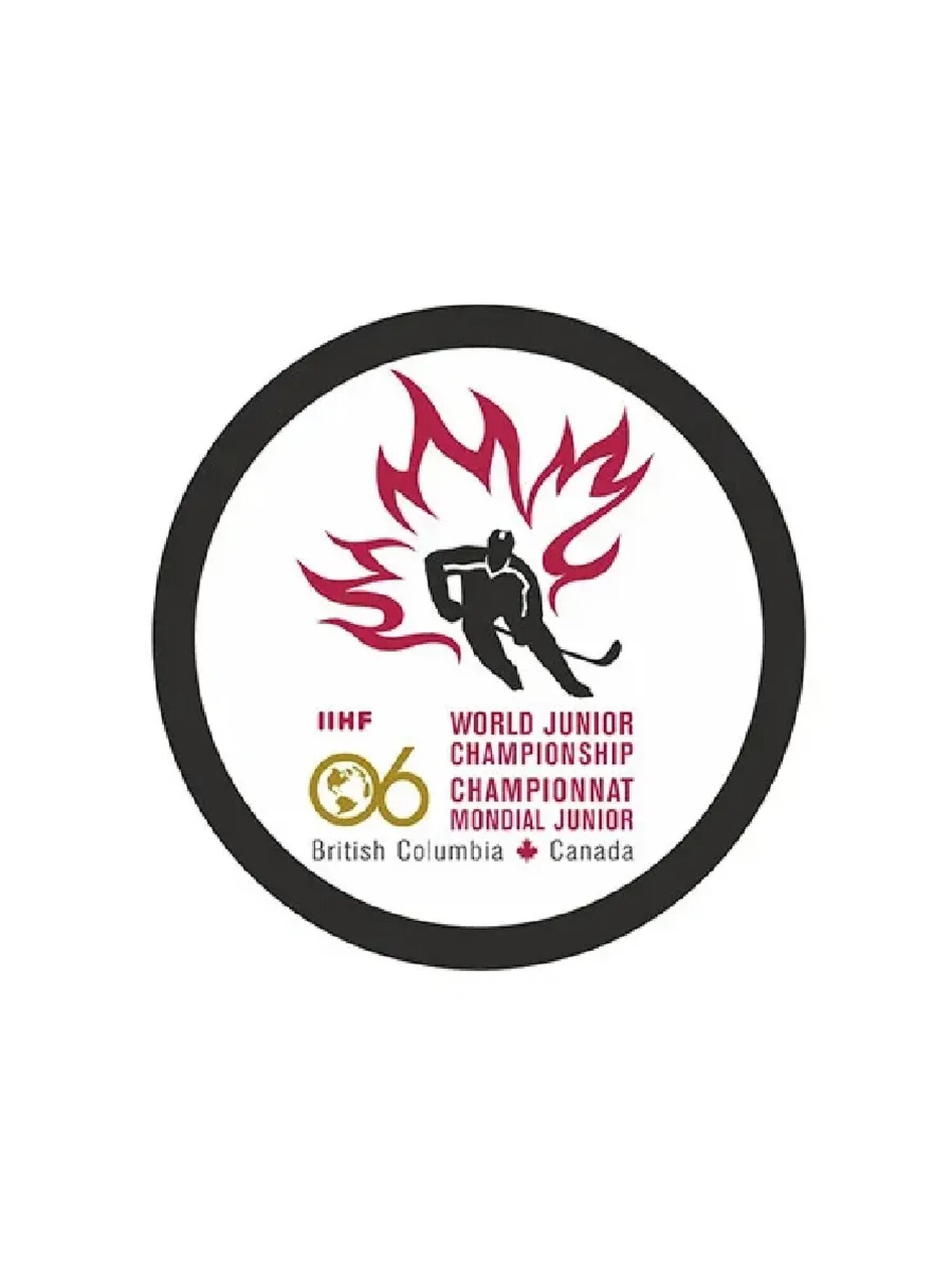 Шайба Sportfanat МЧМ 2006 Канада 1-ст, резина, 76 мм, цвет черный