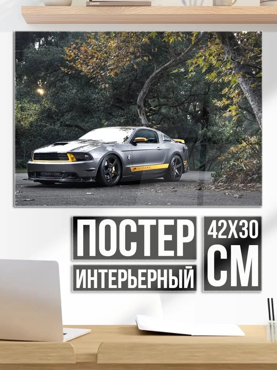 Плакат постер Спортивный автомобиль мустанг