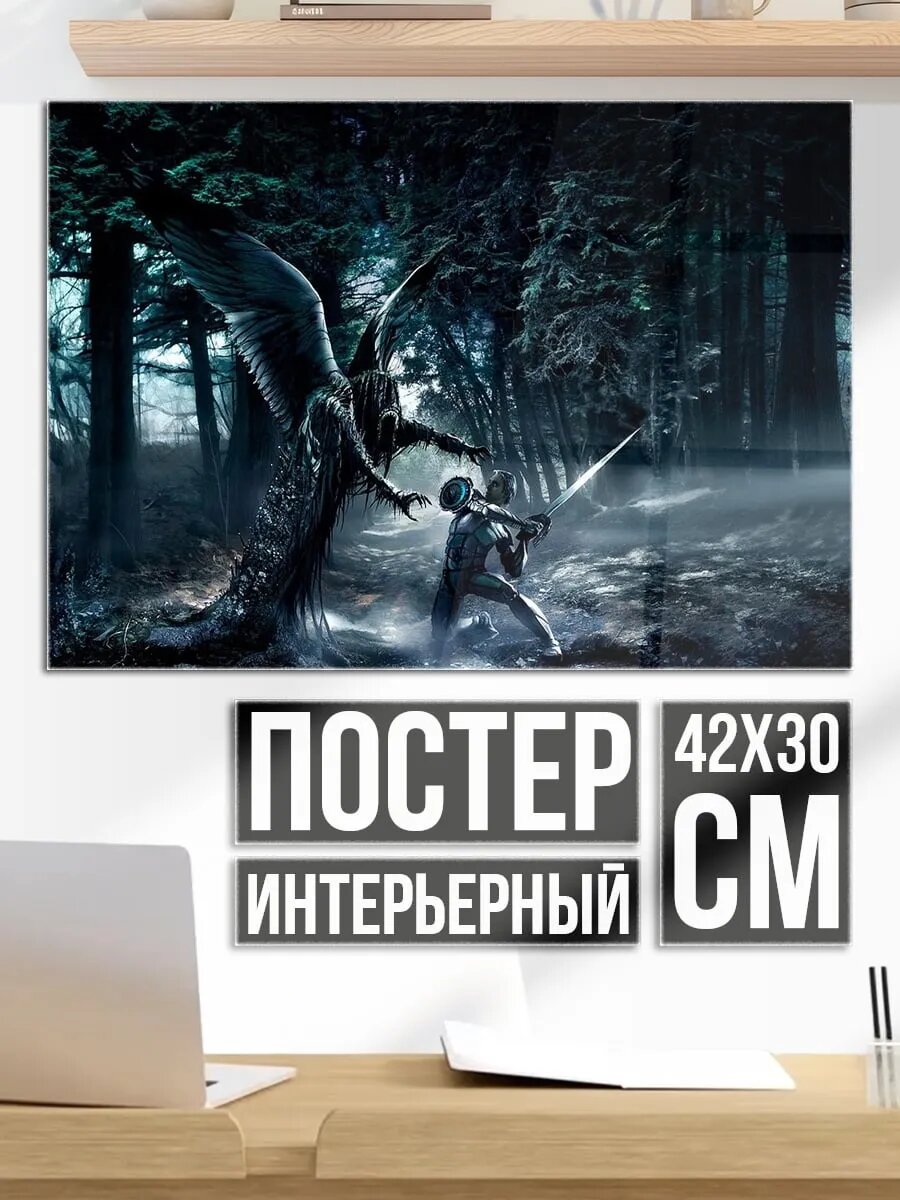 Плакат постер битва с драконом