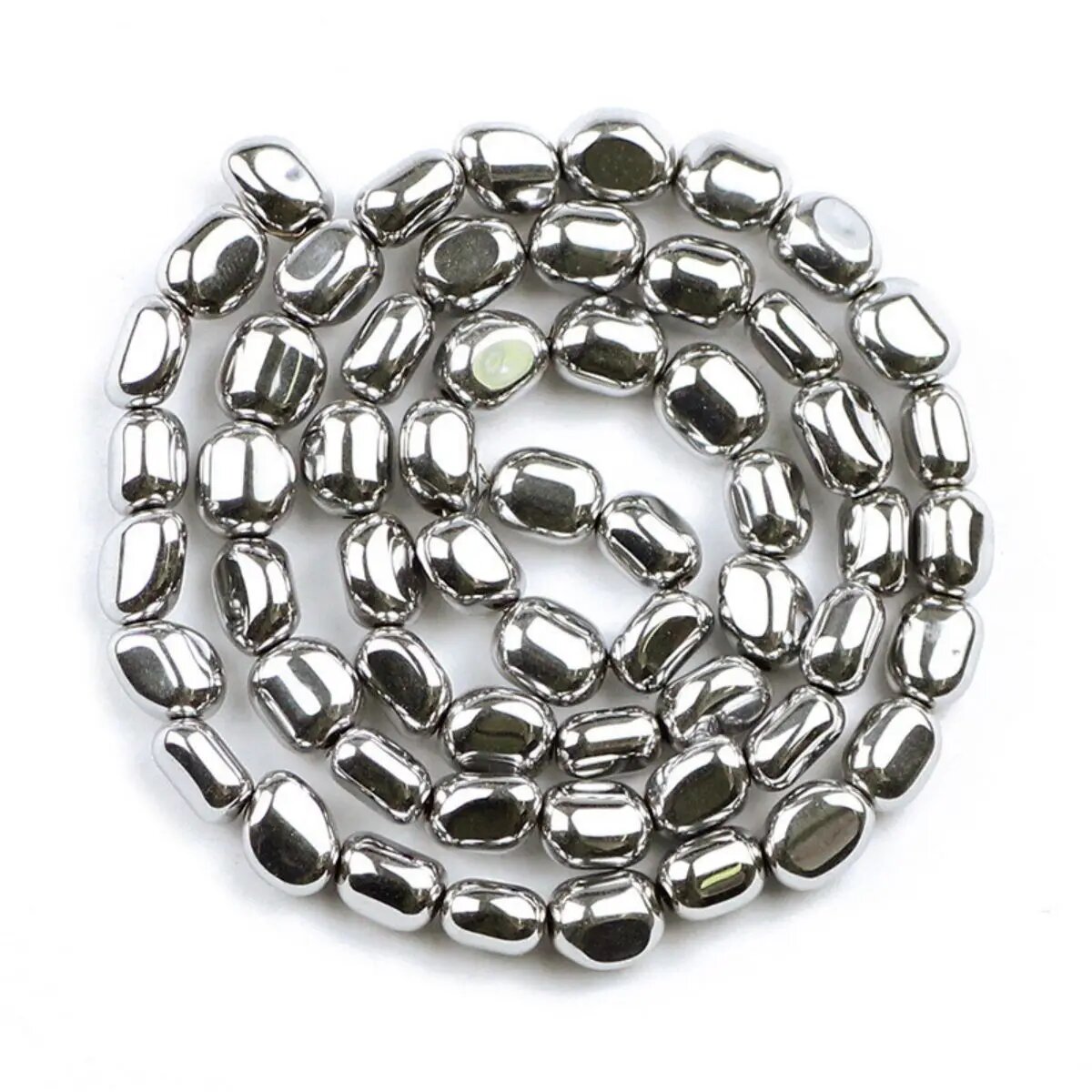 Бусины из гематита JHNBY Серебряный, 8x6mm 43pcs, Silver
