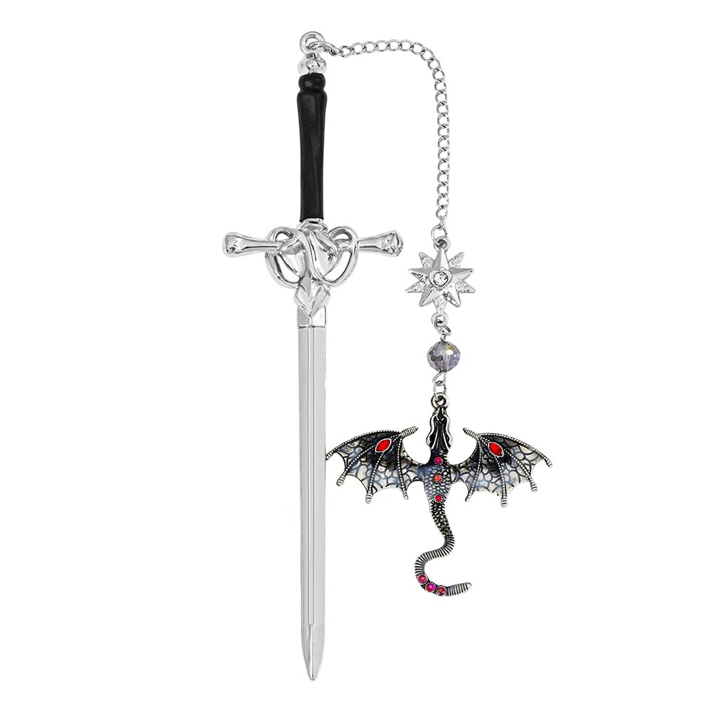 Металлическая закладка Меч Дракон, Цвет: dragon bookmark6