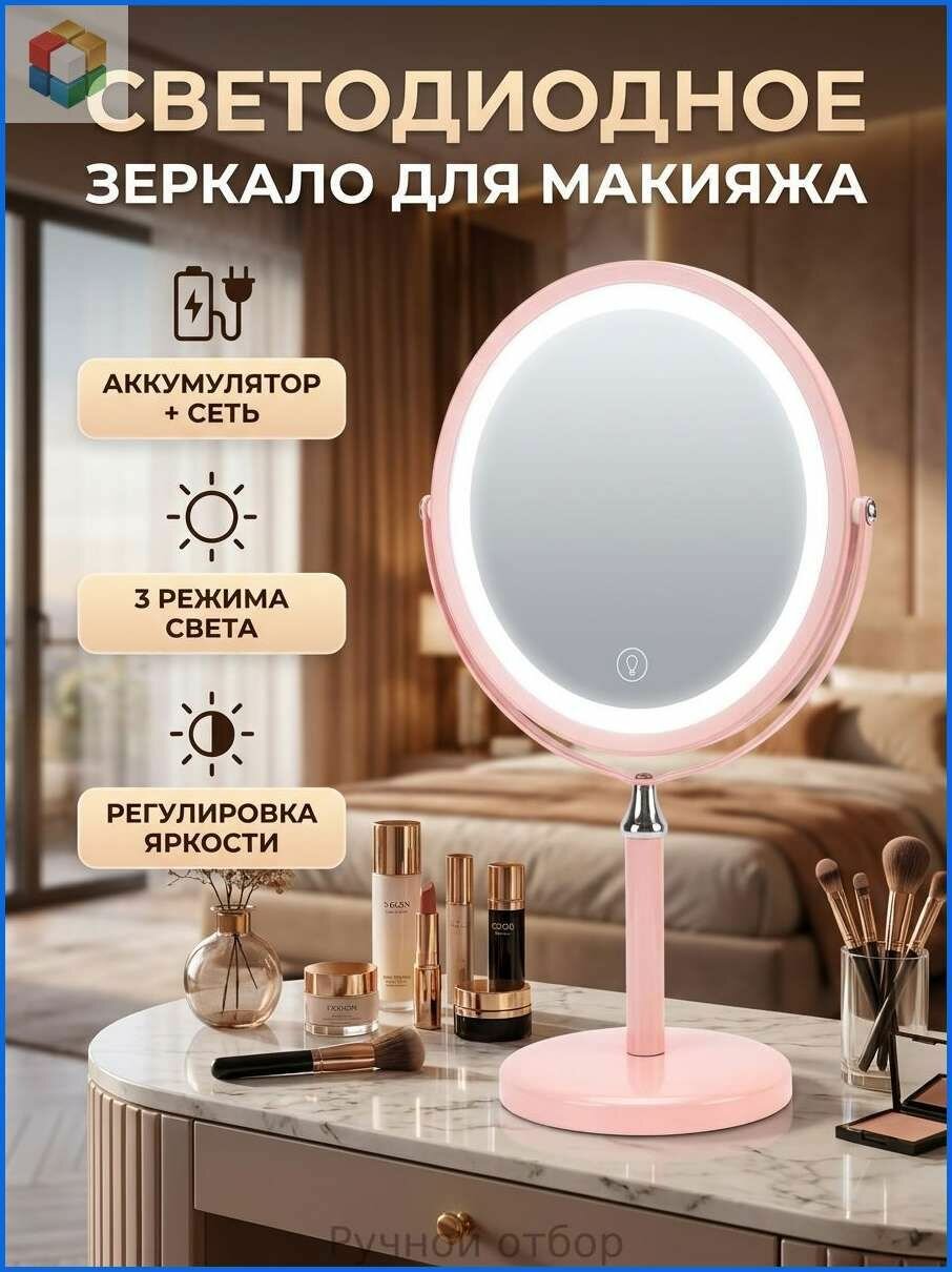 Интерьерное зеркало с подсветкой, косметическое зеркало для макияжа дома