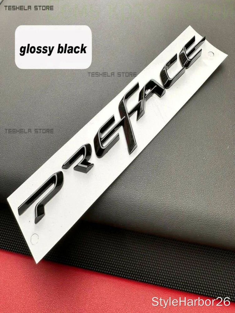 Эмблема на багажник Geely Preface глянцевый черный хром объемная надпись 2023-2024 шильдик