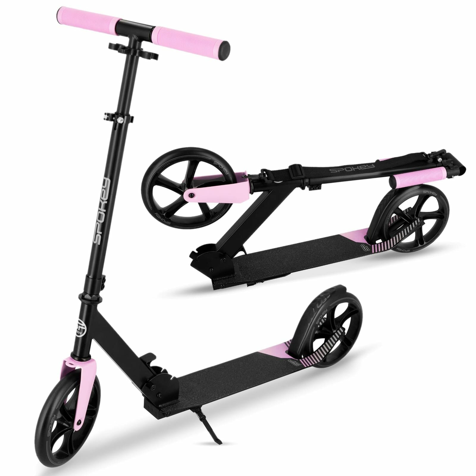 DECATHLON самокат Spokey City Flow, черный, розовый
