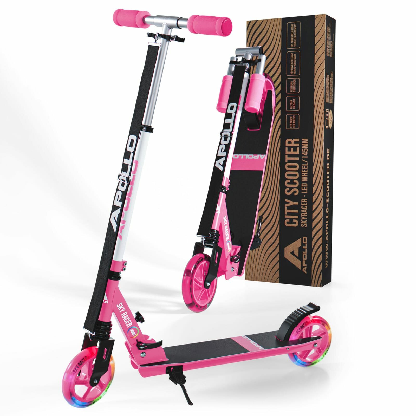 DECATHLON самокат DECATHLON Apollo SkyRacer, розовый, серый