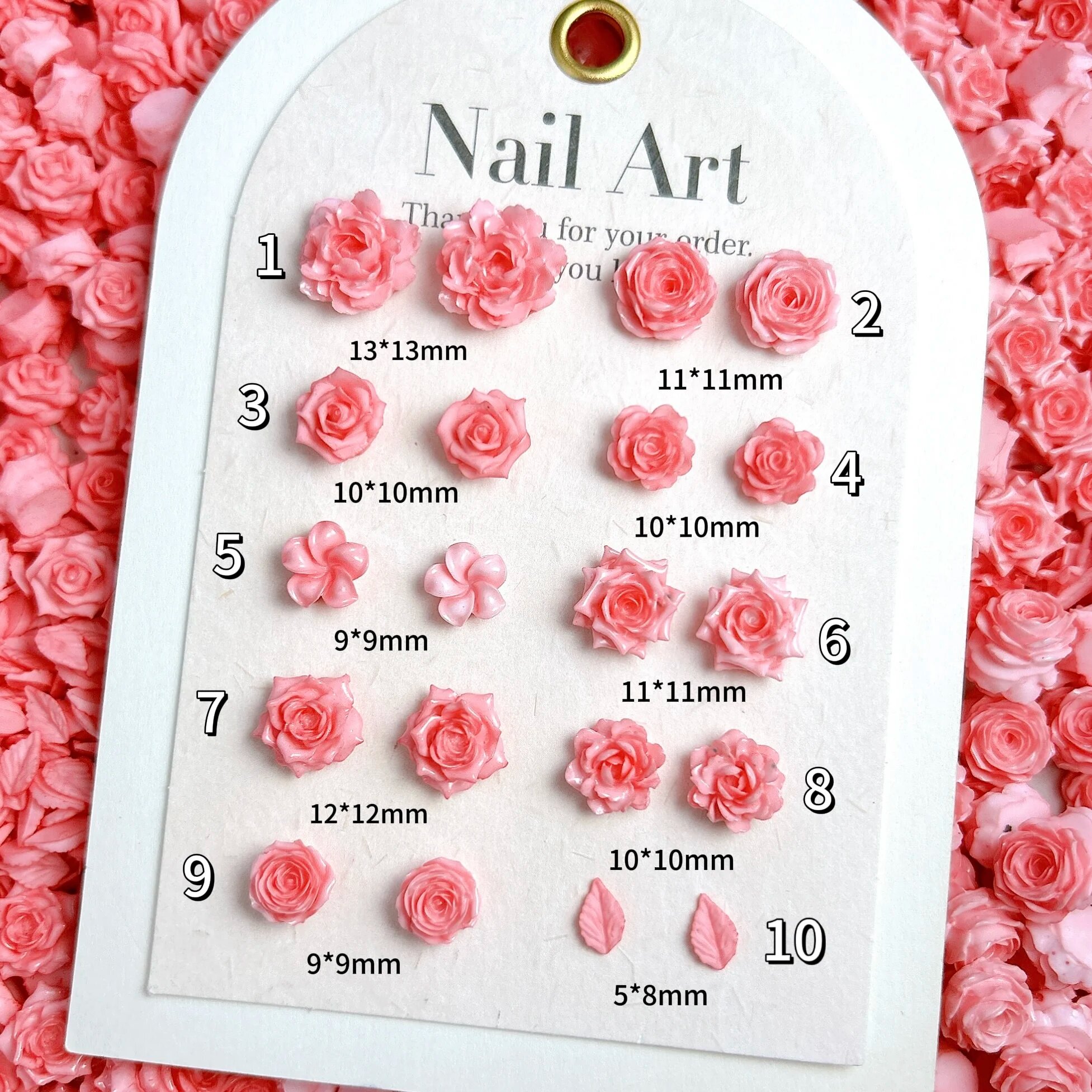 Цветы для ногтей из смолы, 50 шт, M8860-50PCS