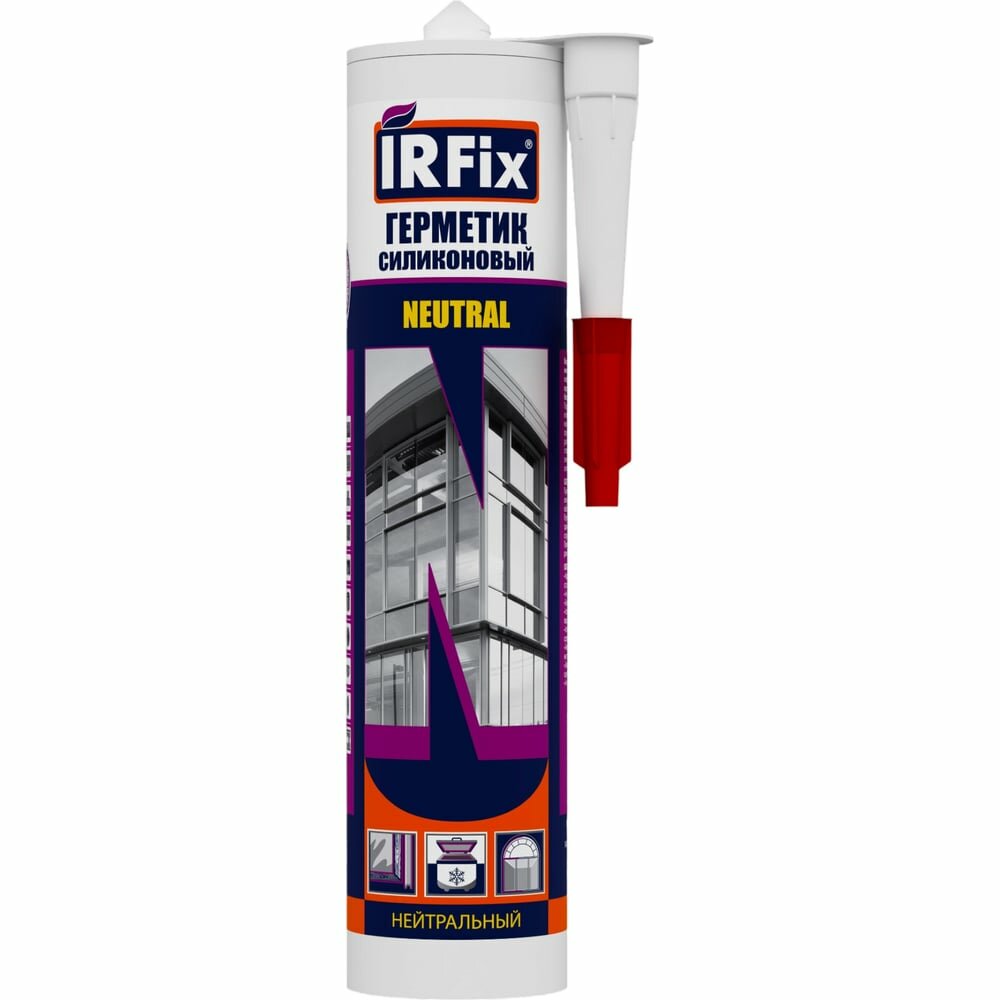 Силиконовый нейтральный герметик IRFIX Neutral бесцветный 310 мл 20018