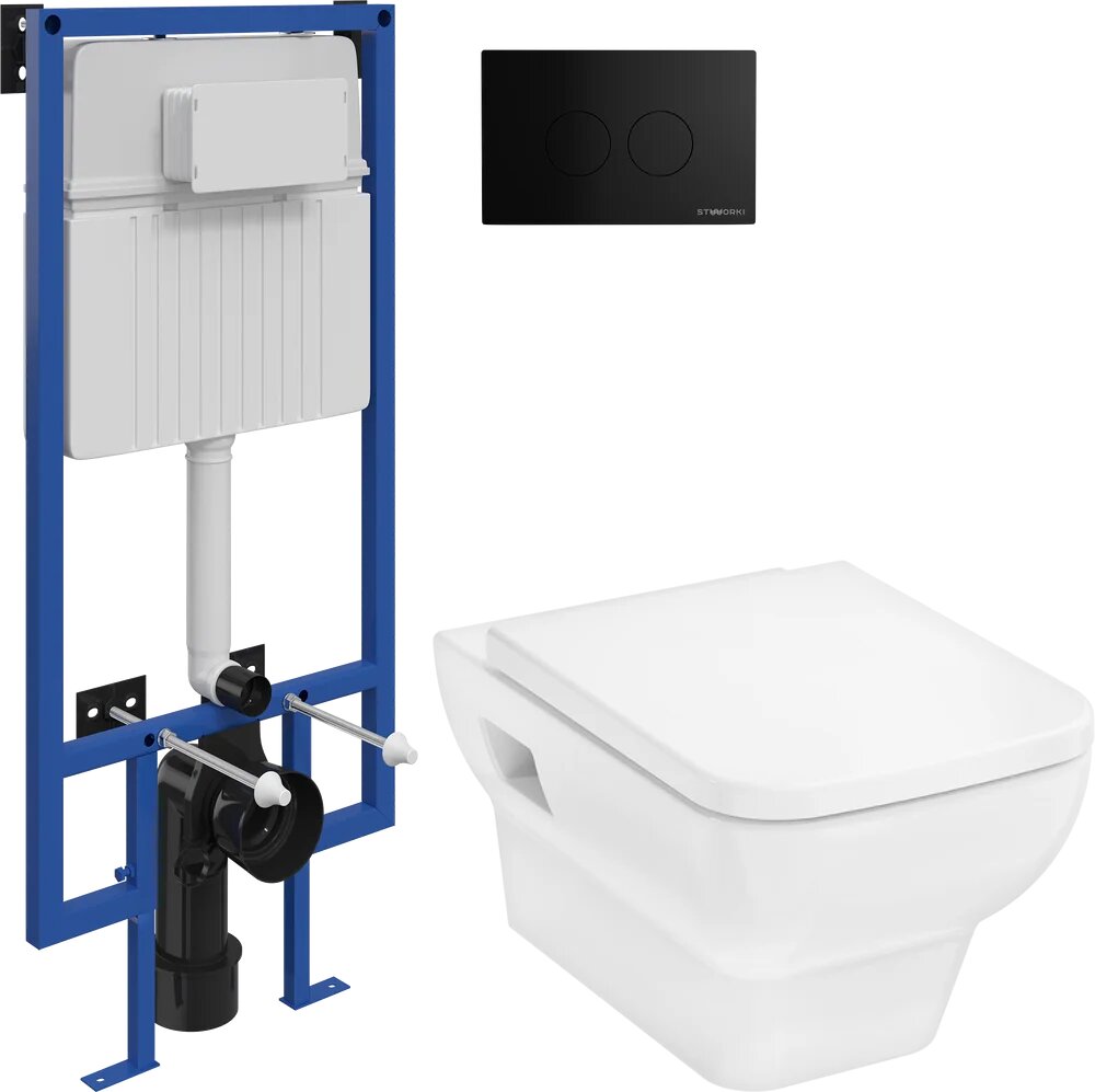 Комплект Унитаз подвесной Geberit AquaClean Mera Comfort с системой удаления запахов, альпийский белый / Крепления к стене / Шумоизоляция, Инсталляция UP 320 111.300.5, Кнопка Sigma черная