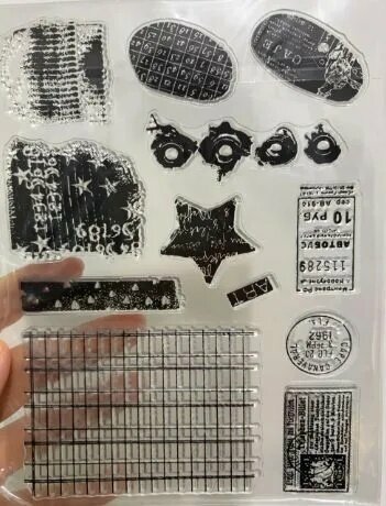 Прозрачный силиконовый штамп "Бабочка, птица, фон" для скрапбукинга