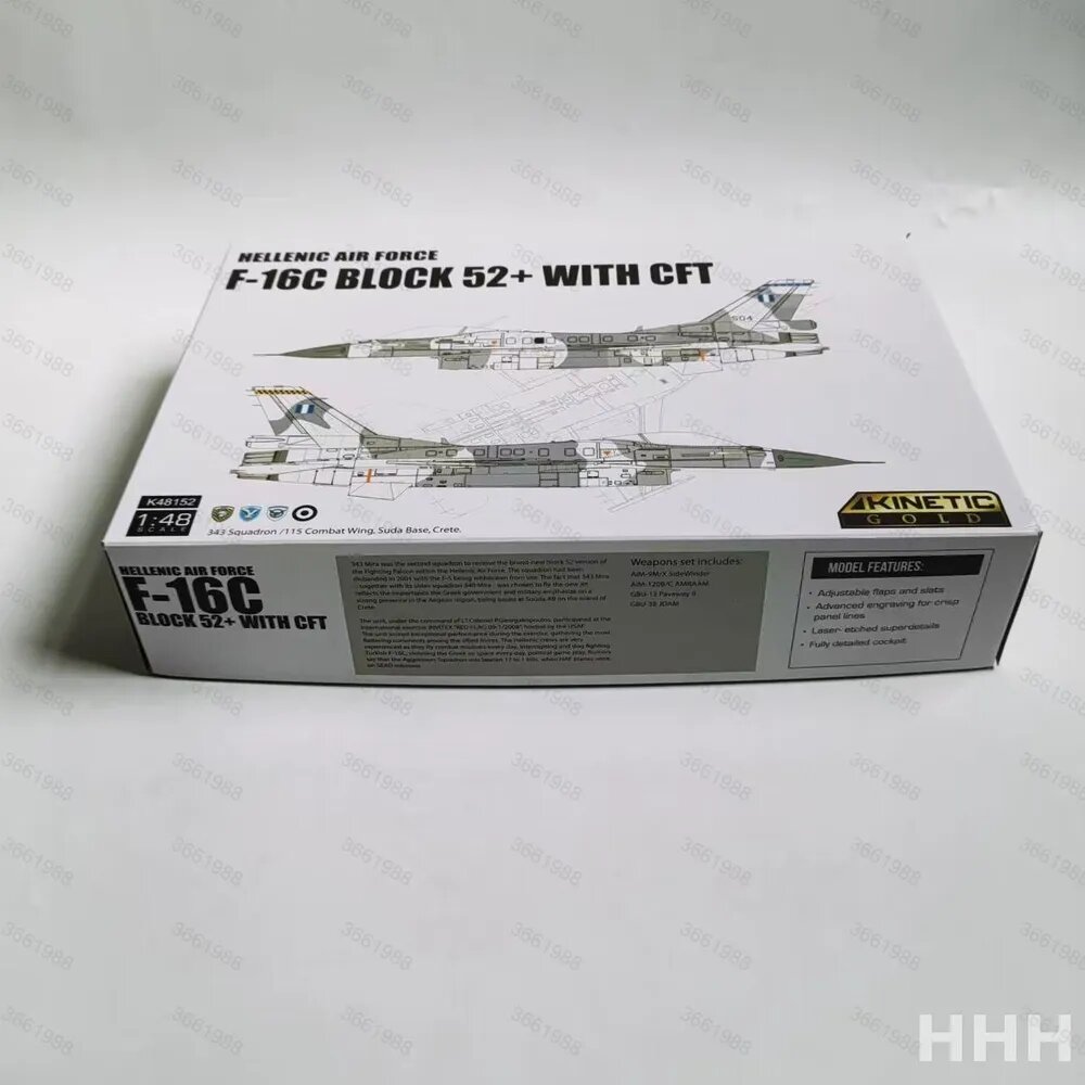 Сборная модель KINETIC K48152 1/48 Греческих ВВС F-16C Block 52+ с CFT Ограниченное издание — фото 1