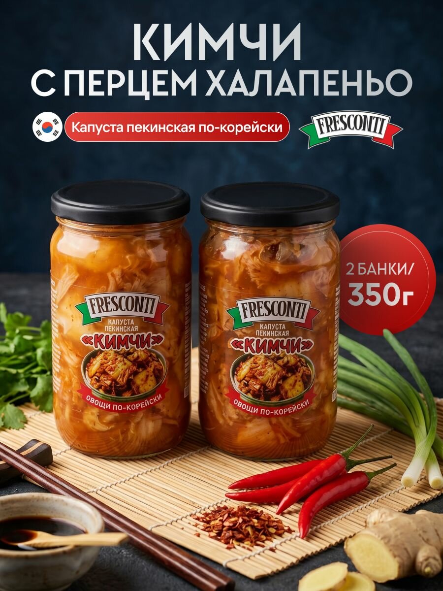 Салат кимчи Капуста пекинская 2 банки по 330 грамм