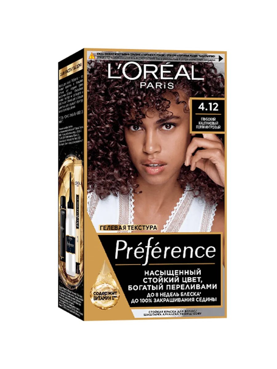 Стойкая краска для волос оттенок 4.12 Preference