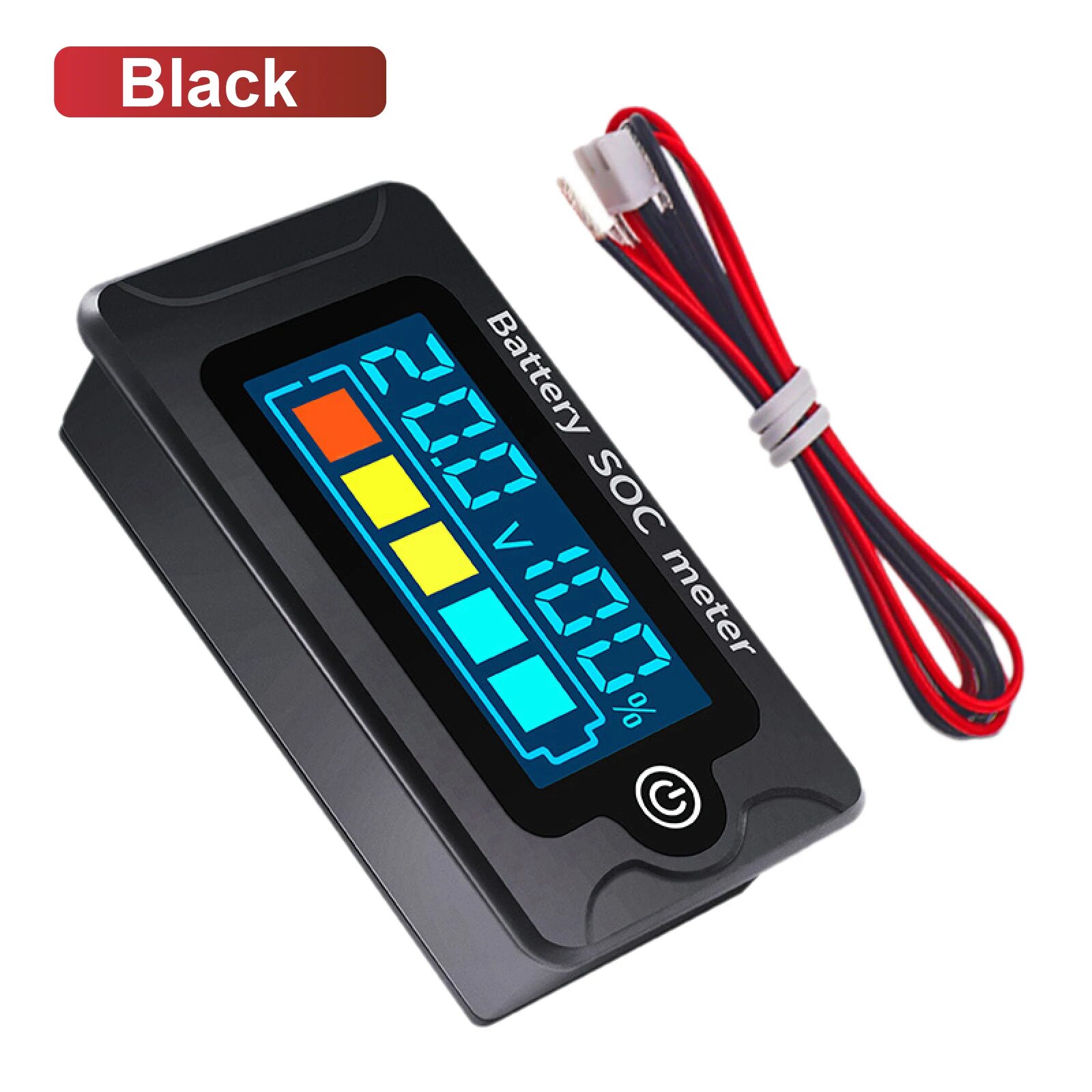 PZEM-009 Индикатор заряда батареи DC 8-100V Вольтметр LCD цветной экран водонепроницаемый калибруемый встраиваемый для электровелосипеда и ИБП