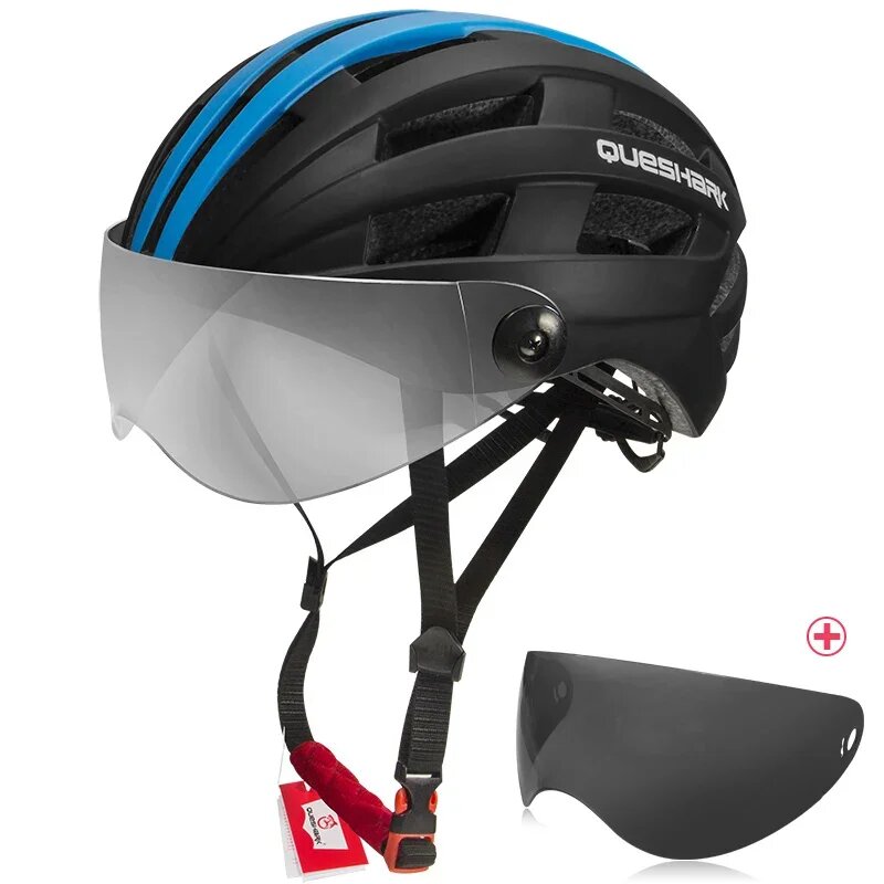 QUESHARK QE116 велошлем для взрослых Black Blue-2